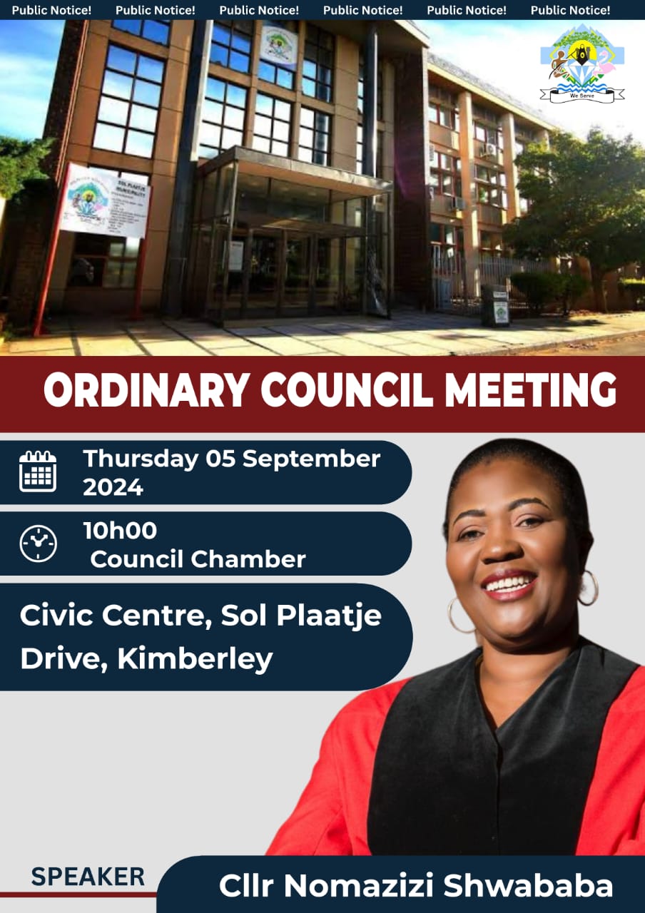 📍IMPORTANT PUBLIC NOTICE: ORDINARY COUNCIL MEETING – Sol Plaatje ...